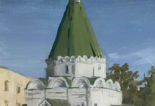 Картина маслом этюд церкви
