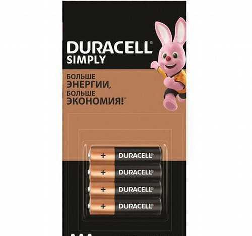 Батарейки комплект 4 шт. (отрывной блок), duracell