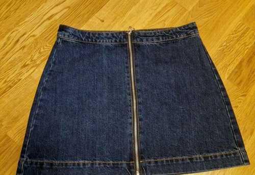 Юбка джинсовая 44-46 размер на молнии, pull&bear