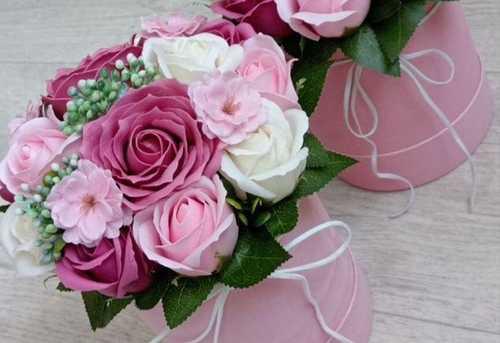 Букет из мыльных цветов роз