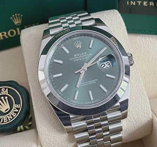 Швейцарские часы Rolex Datejust Green Dial Jubilee