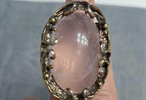 Серебряное кольцо с розовым кварцем