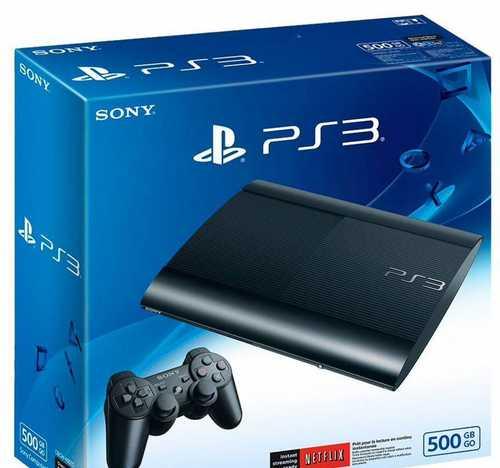 Sony ps3 super slim прошитая в коробке