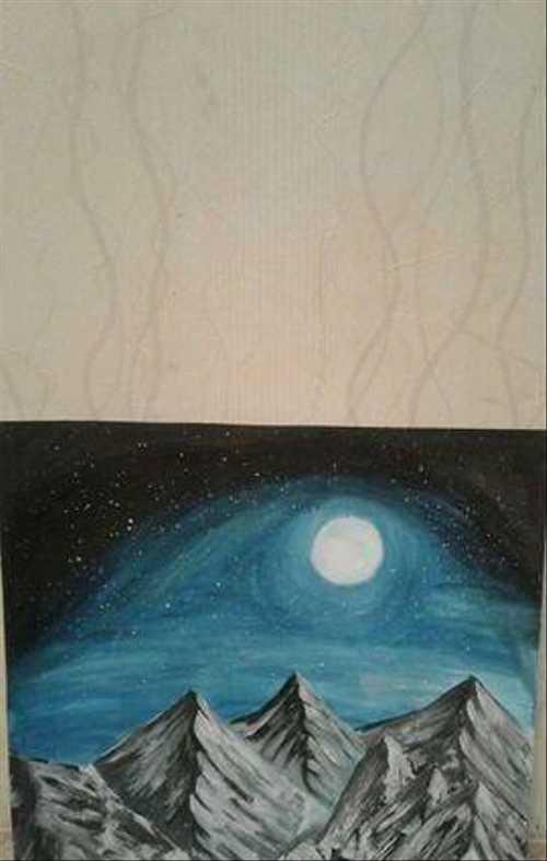 Картина "горы ночью"