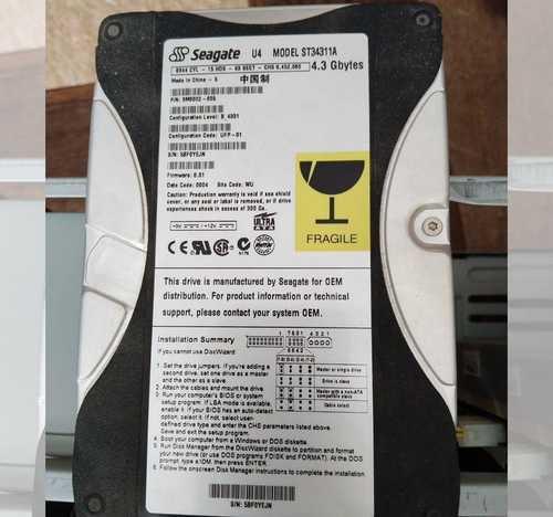 Seagate 4,32 гб Внутренний жесткий диск (ST34311A)