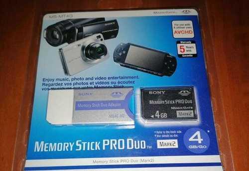 Sony Memory Stick Pro Duo Mark2 4Gb, новая