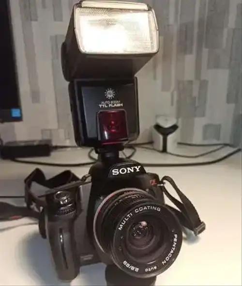 Sony A390+вспышка+переходник М42+Pentacon 29/2.8