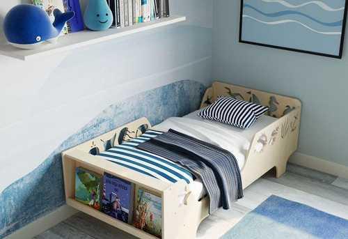 Кроватка детская морская тематика без покрытия