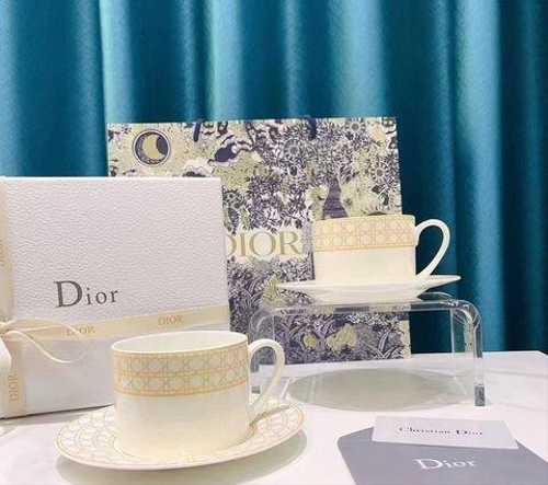 Чайная пара Dior желтая (4 предмета)