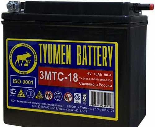 Аккумулятор tyumen battery 3мtc-18 18 Ач 90 А обра