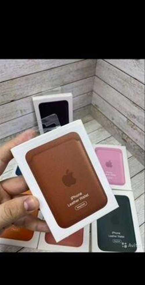 Кожаный эко чехол- Wallet для Apple (картхордер)