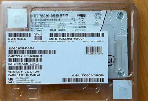 Intel ssd d3-s4610 series 960gb