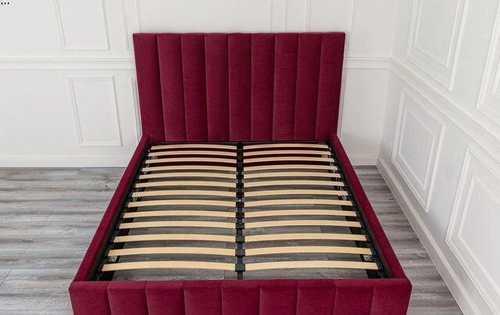 Кровать 140 200 двухспальная бордо велюр