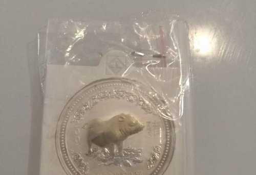 Монета серебро 999 Австралия 31,1 гр год кабана
