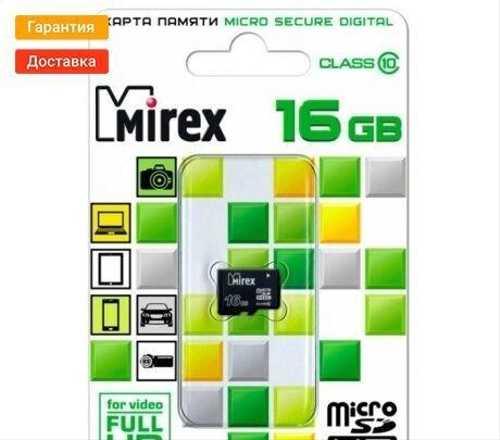 Карта памяти Mirex microsdhc 16Gb Class 10 13612-M