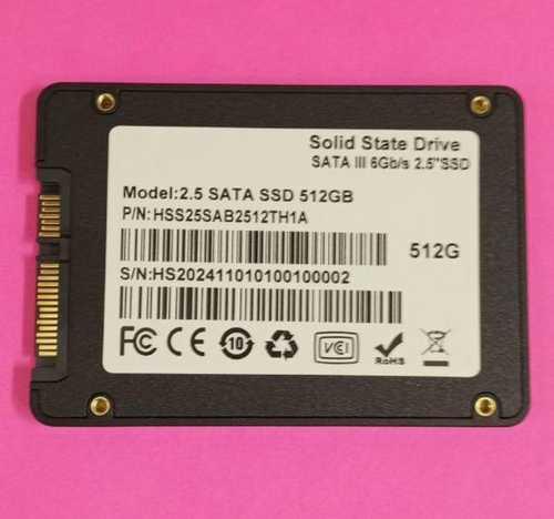 Новый ssd 512gb. SATA 2.5