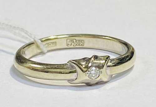 Золотое кольцо с бриллиантом (19800)*