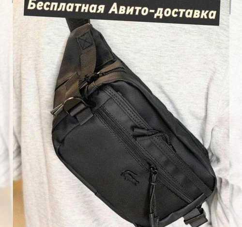 Сумка бананка Lacoste мужская черная