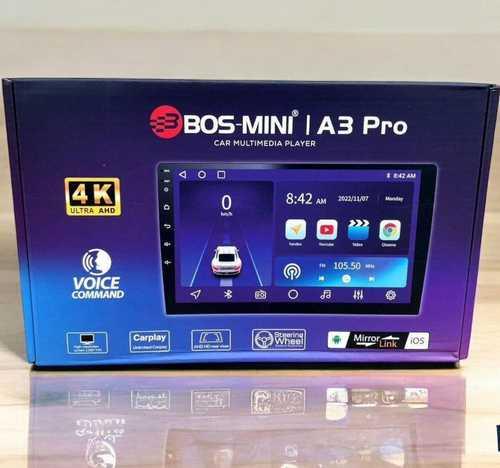 Магнитола 2 din android 9 дюймов BOS mini A3 PRO