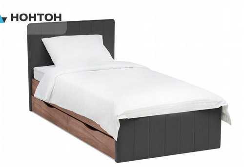 Кровать Ио Мини 0.9 м крафт табачный / серый