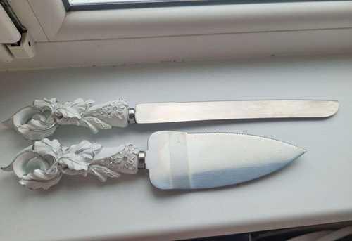 Свадебный нож и лопатка для торта