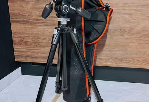 Штатив Manfrotto 190XDB + 3D голова 804RC2 + чехол