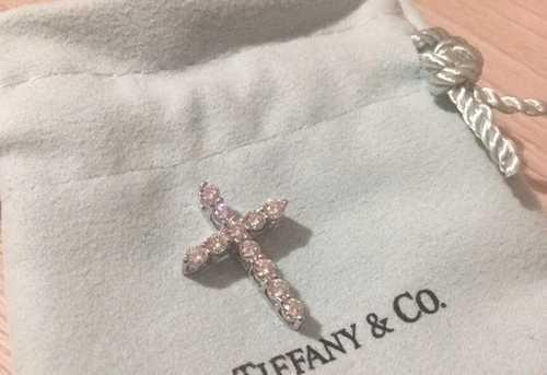Золотой крестик Tiffany and Co 2 гр 0.81 ct