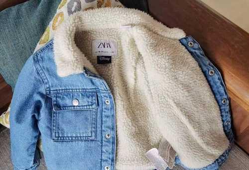 Утепленная джинсовая куртка Зара