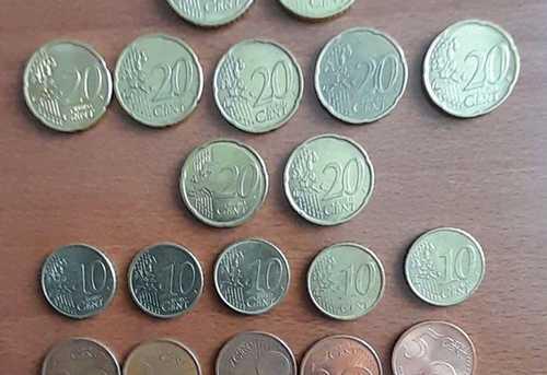 Монеты евроценты одним лотом