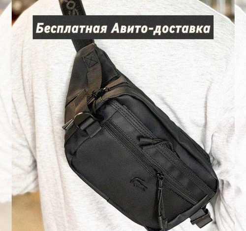 Сумка бананка Lacoste мужская черная