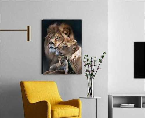 Картина на холсте Семья львов 40*60см