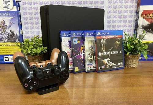 Sony PlayStation 4 Slim + 54 игры + 2 геймпада