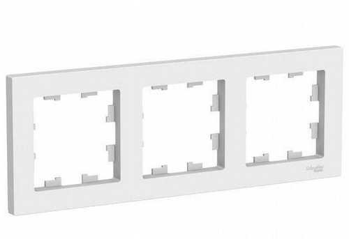 Рамка Schneider Electric AtlasDesign белая, 3 пост