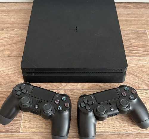 Sony Playstation 4 Slim прошитая 9.0 игры  2 джоя