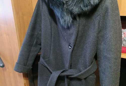 Пальто женское зимнее 50 52 черное