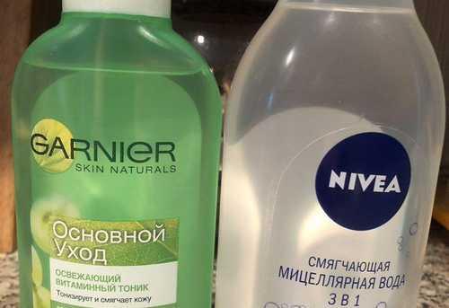 Средства по уходу за лицом(Nivea,Ganier)