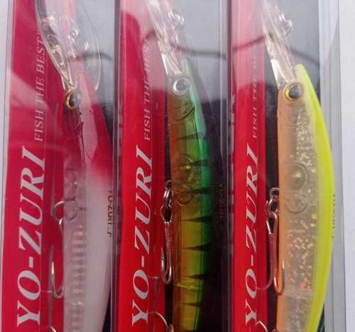 Воблеры 3шт Yo-zuri Crystal Minnow deep diver 4-6м