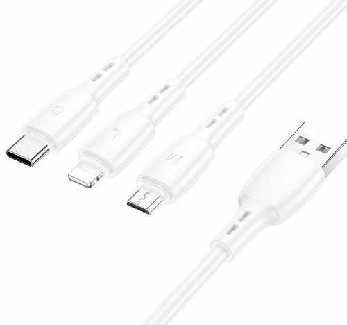 Кабель USB - 8 pin, Type-C, микро USB 1.0м, 2.0A