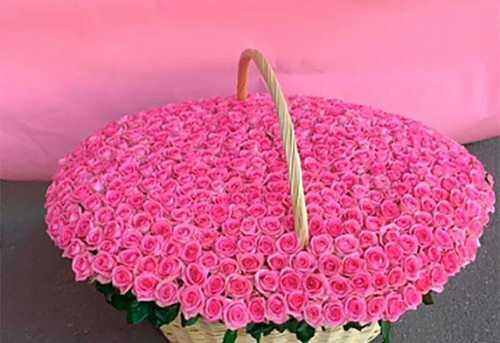 Корзина роскошных роз, из 101 розы