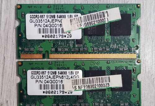 Оперативная память gddr2-667 512 MB