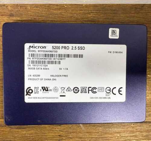 Ssd micron 5200 pro 960 gb