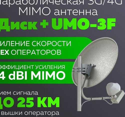 Параболическая 3G 4G Антенна с UMO-3F