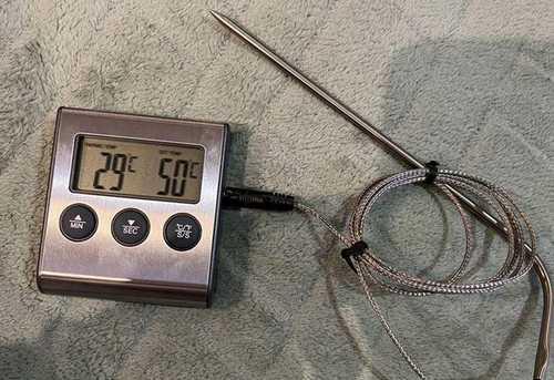 Цифровой кулинарный термометр с щупом и таймером
