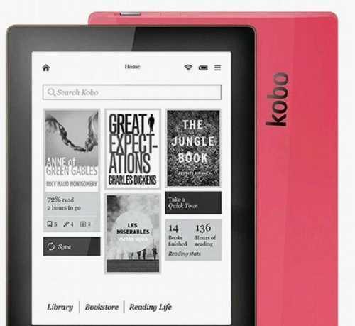 Электронная книга Kobo розовая с подсветкой