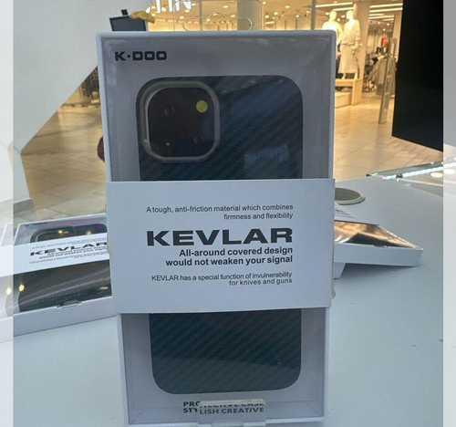 Чехол iPhone 13 K Doo kevlar синий