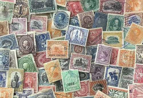 100 Старинных марок стран Латинской Америки
