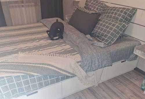 Кровать икея IKEA nordli с ящиками