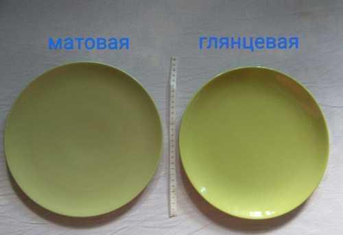 Тарелка IKEA зелёная круглая блюдо