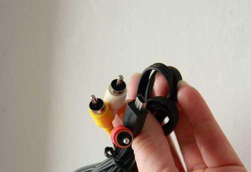 Тюльпаны 3RCA - mini USB кабель