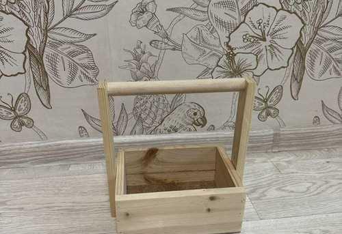 Корзинка / коробка с ручкой деревянная